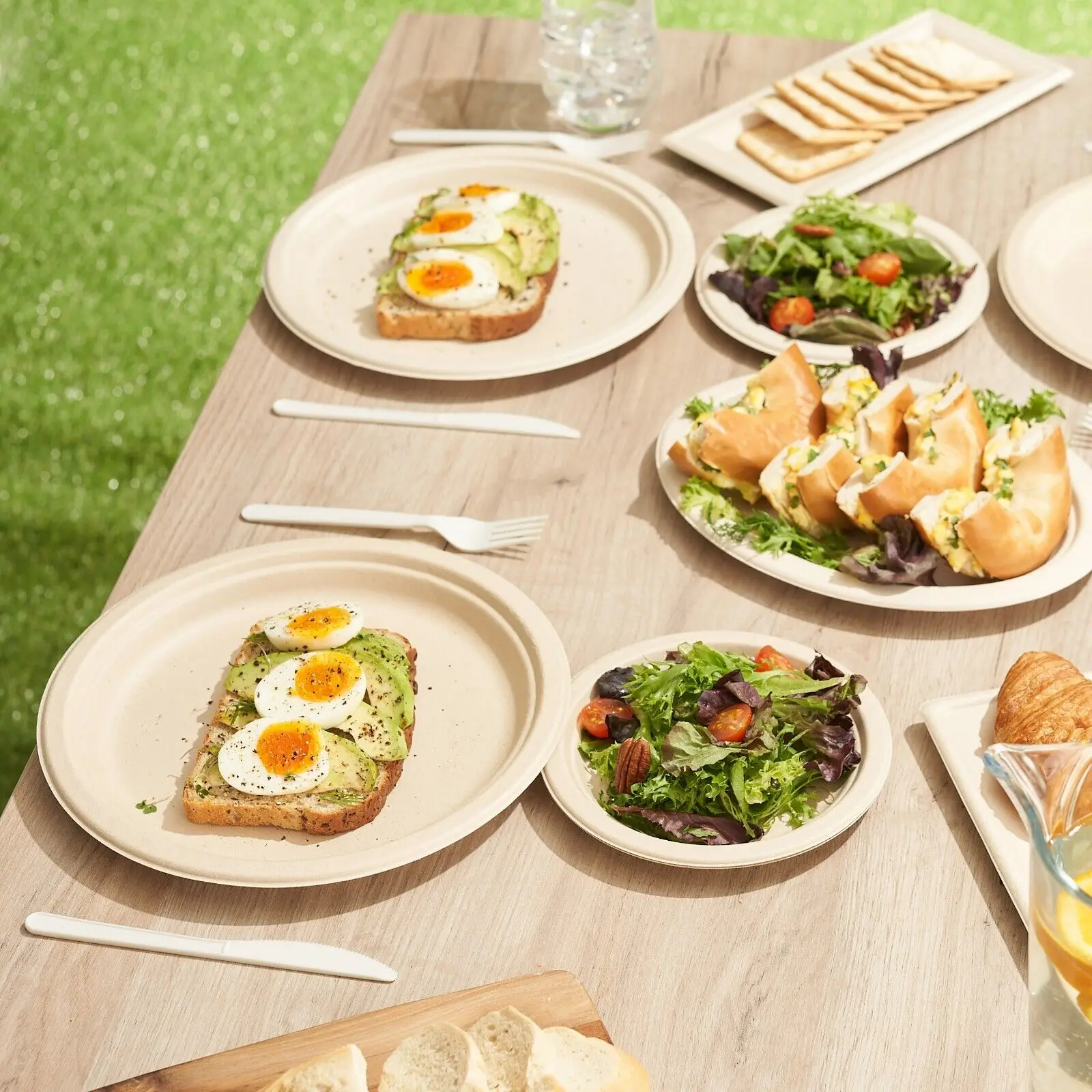 Round Composting Sugarcane Bagasse Grease Proof Microwavable ...