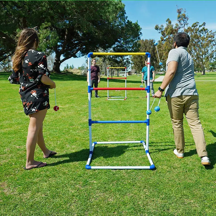 Outdoor Pvc Ladder Ball Toss Game Set Lawn Game Set With 6 Bolo Balls ...