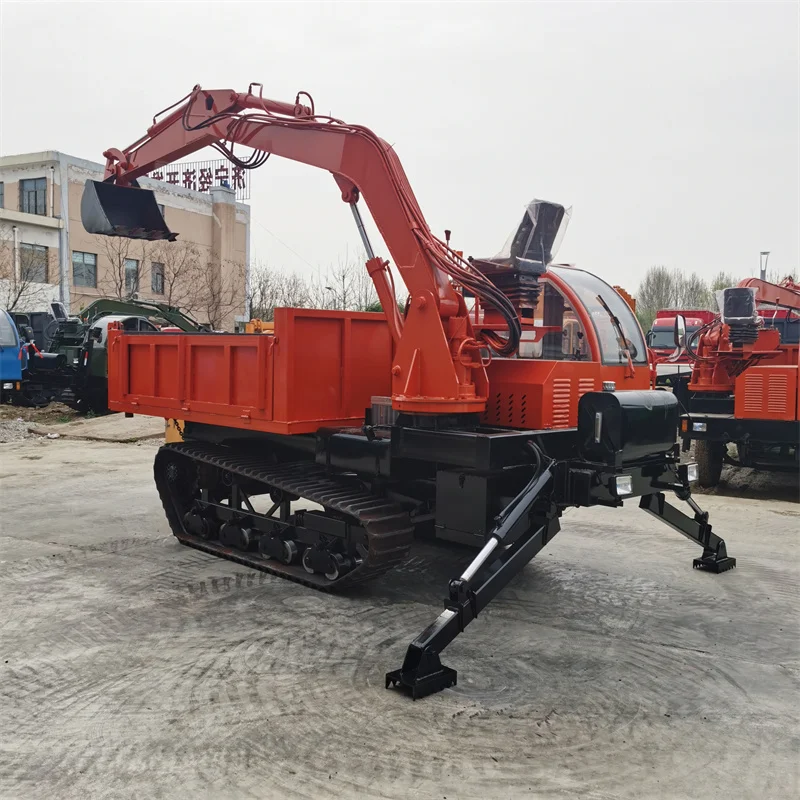 Crawler-mounted Digging Machine - Dumper Truck with Excavator Bucket