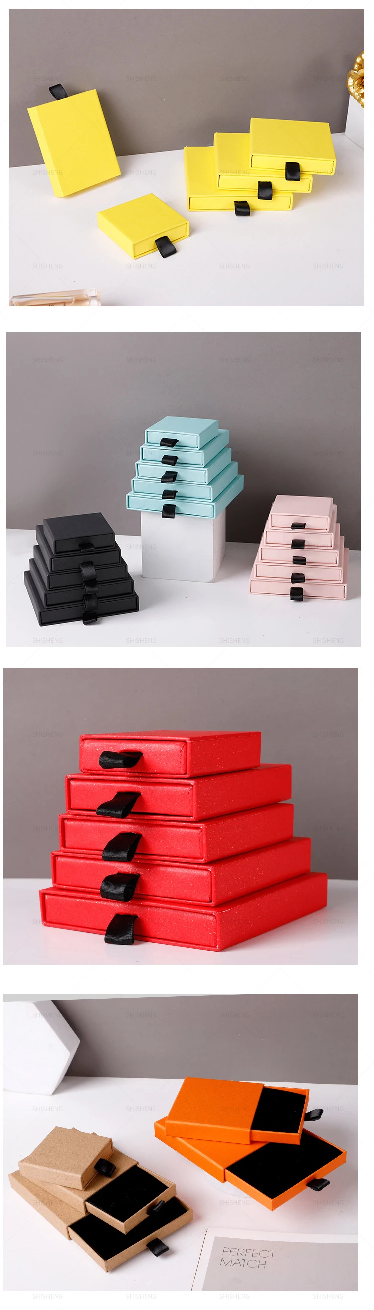 Shi Sheng Fashion Colorful Paper Drawer Jewelry Box For Necklace ...