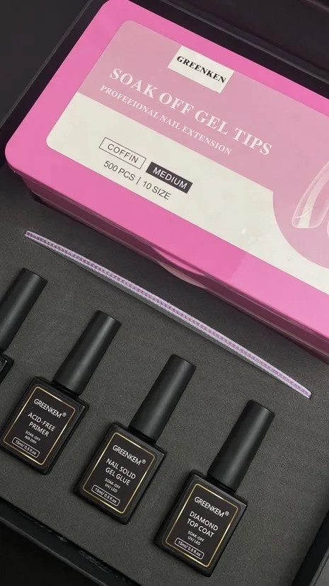 Gel X Nail Tip Kit Square New Design Short Almond Soft Gel Tips With ...