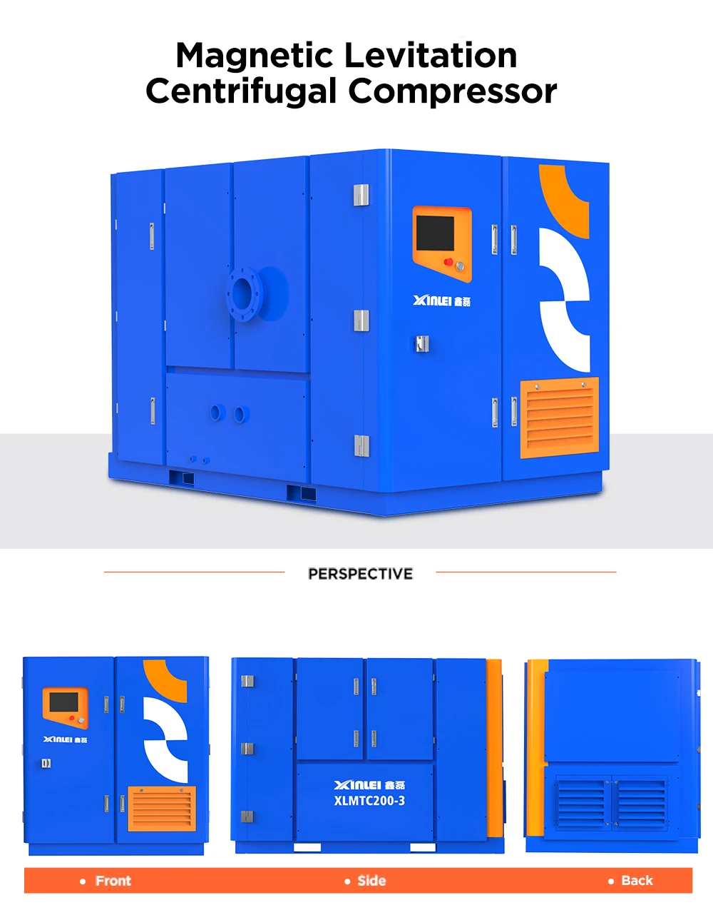 PMSM Industrial Magnetic Levitation 3 bar Centrifugal air Compressor ...