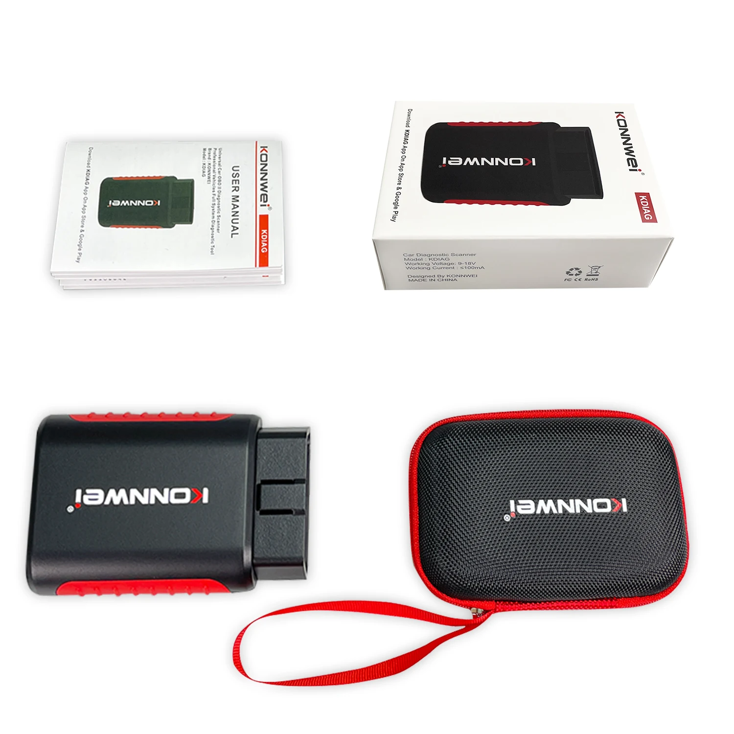 Multi-system Bluetooth Obd2 Car Scanner Konnwei Kdiag Escanner ...