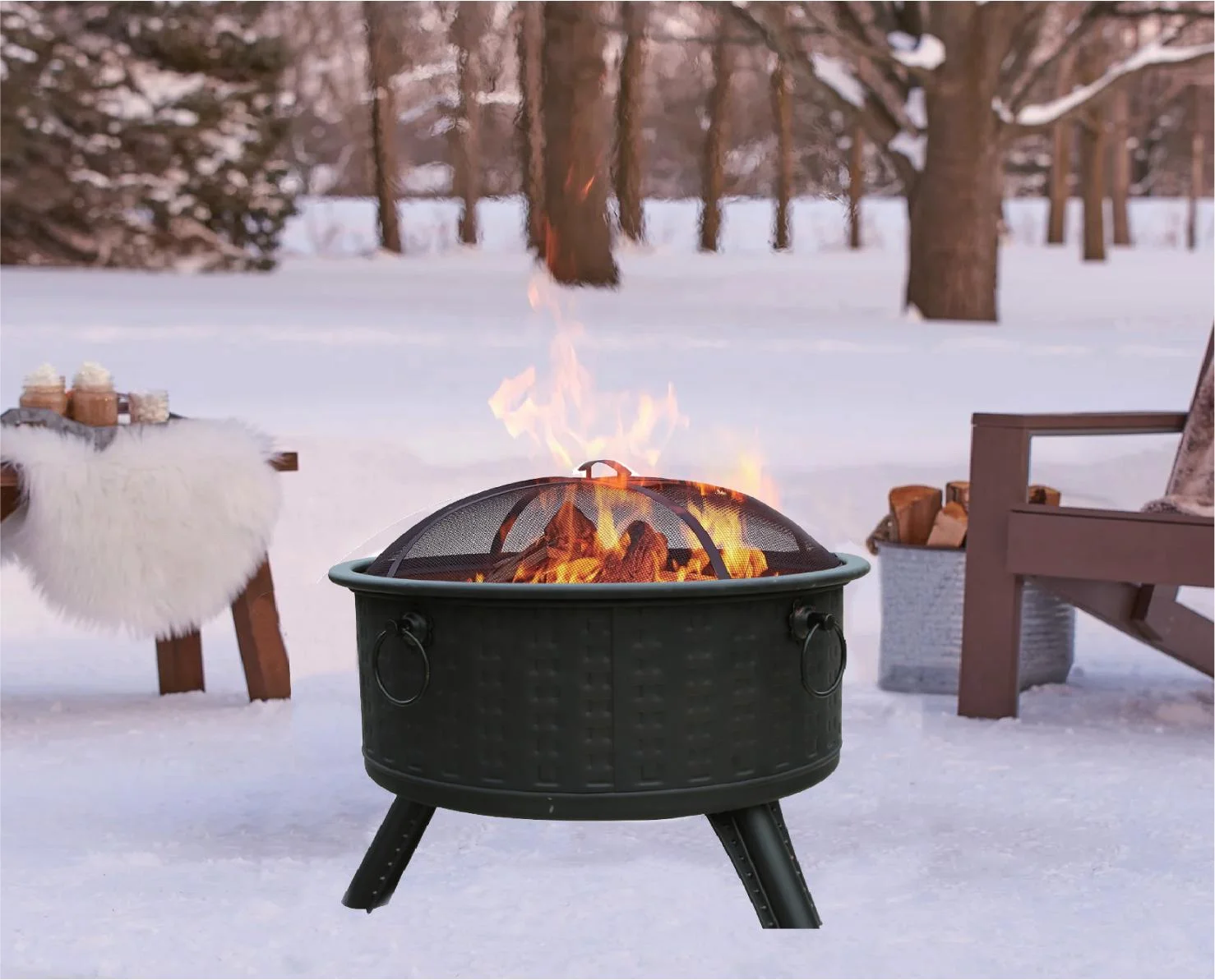Gas Fire Pit Outdoor Round Spherical Square Rectangle Smokeless BBQ ...