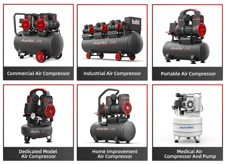 1180w/1.6hp 220V 8bar 3L Portable Oil Free Low Noise Air Compressors