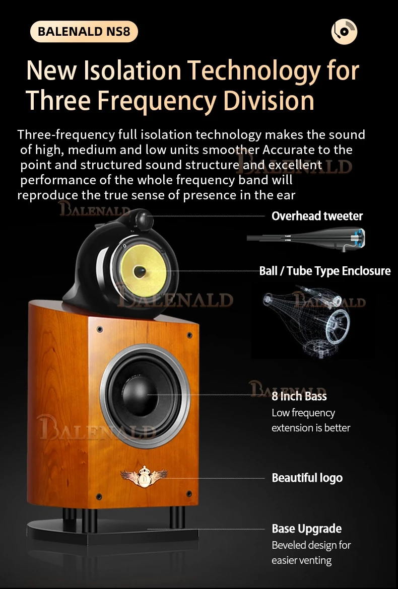 Fever Hi-Fi Balenald NS8 8-Inch Bass Three-Way Speaker