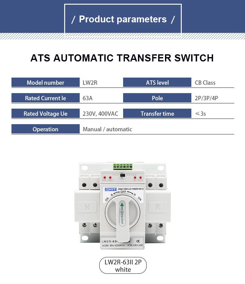 Intelligent Automatic Generator Transfer Switch Change Over Single ...