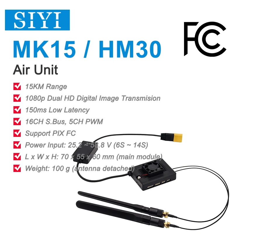 SIYI MK15/HM30 Receiver Air Unit - 15KM Long Range Drone Repair