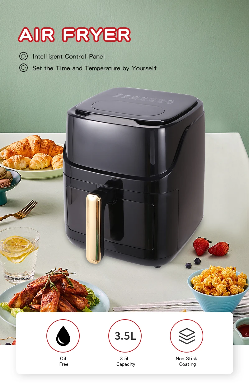 Automatic 5.5l Capacity Touch Screen Smokeless Air Fryer Without Oil ...