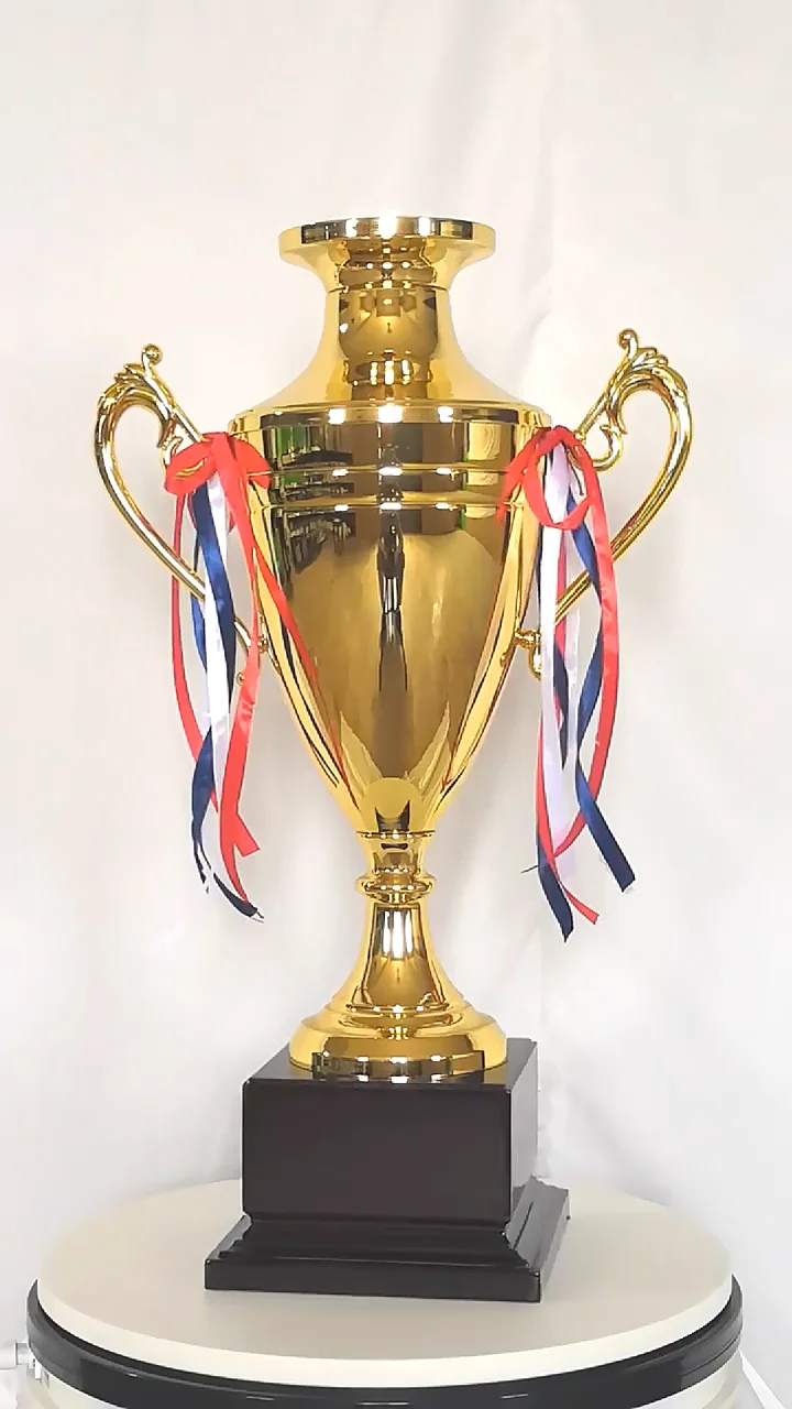 Custom Large Size Wooden Base Stereo Cup Ear Metal Trophy Plated Silver ...