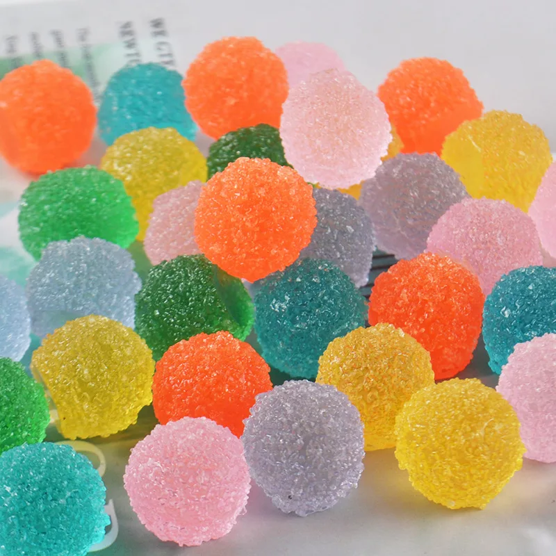 Kawaii Sugar Ball Sweet Ice Resin Cabochons Flatback Candy Ball ...