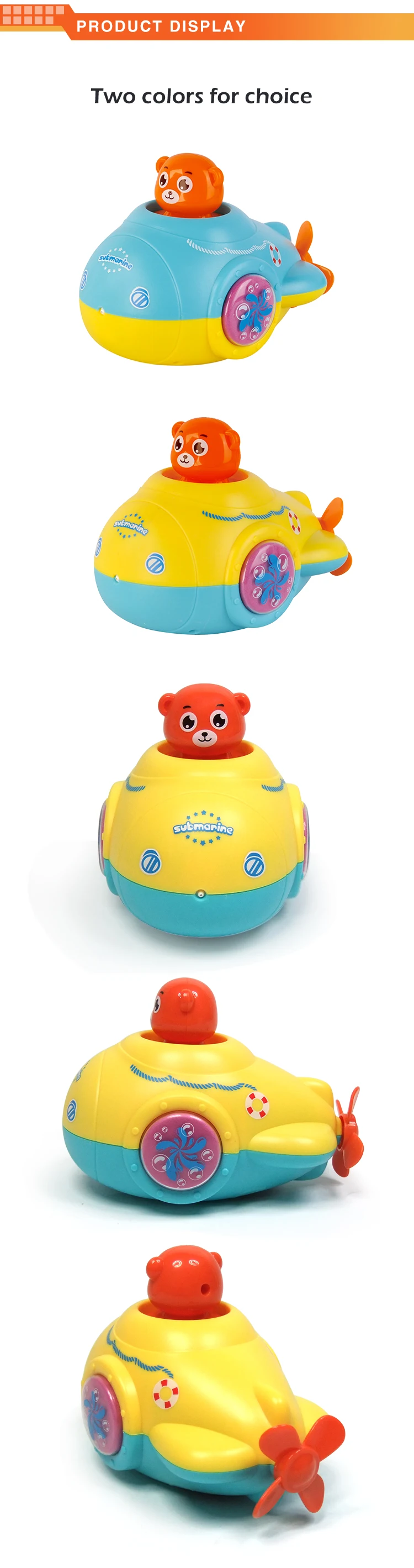 Baby Cute Bath Spray Floating Spout Boat Submarine Swimming Bath Infant ...