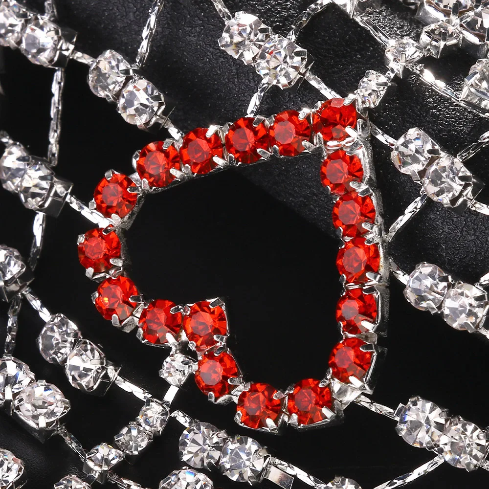 Rhinestones Heart Hollow Thong Bikini Rave Accessories Sexy Body ...