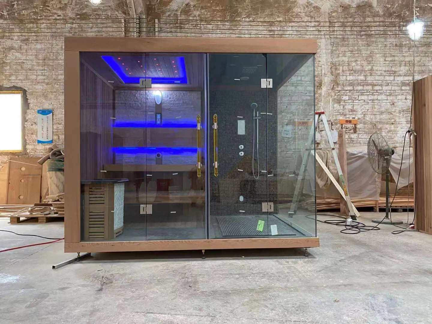 Wooden Steam Cabinet - Premium Acrylic Steam Shower Sauna