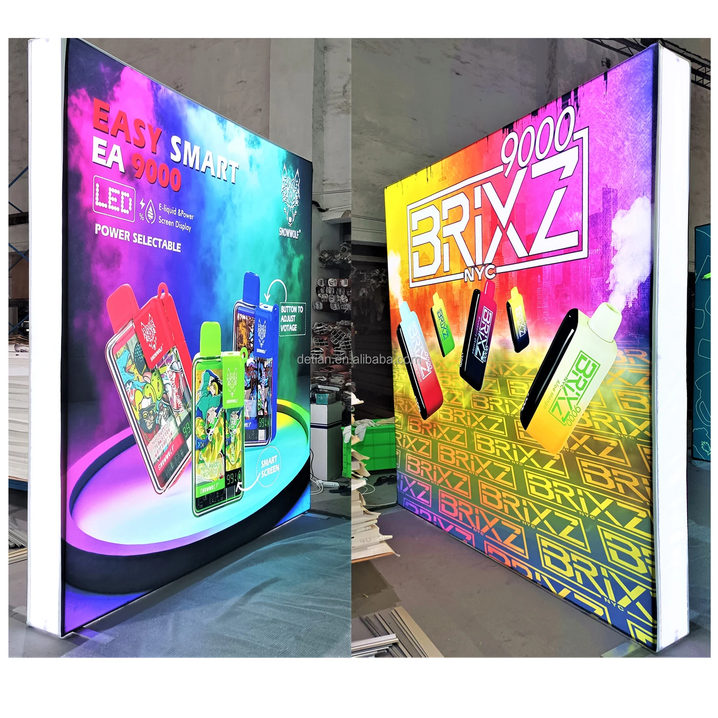10x10 Trade Show Booth with Custom Printed Backlit Background