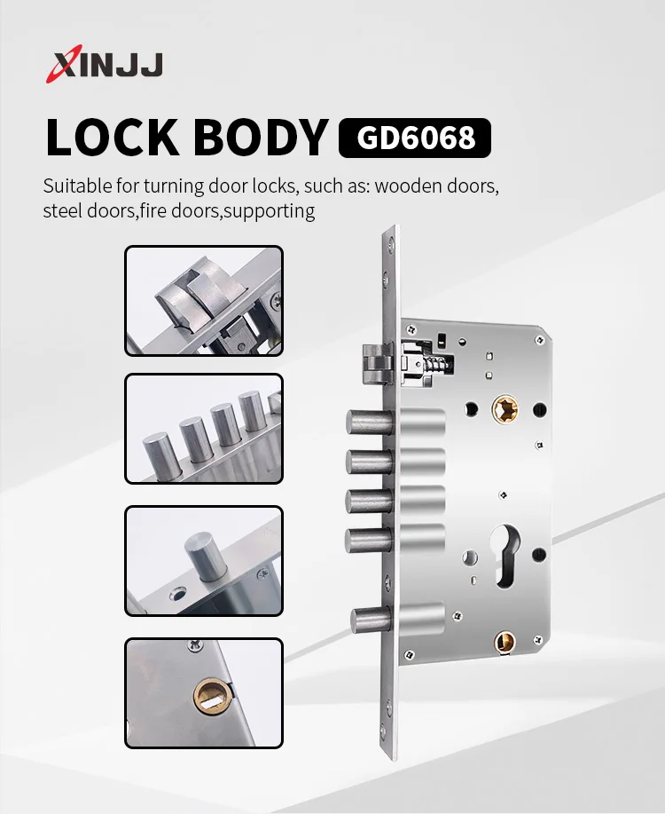 6068 Mortise Security Entrance Door Smart Lock Stainless Steel Lock ...