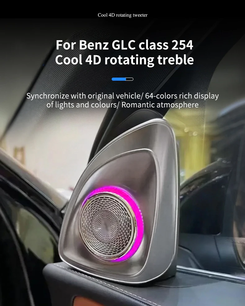 Left and Right Door Tweeter 4D Rotating Tweeter Speaker With 64 Color ...