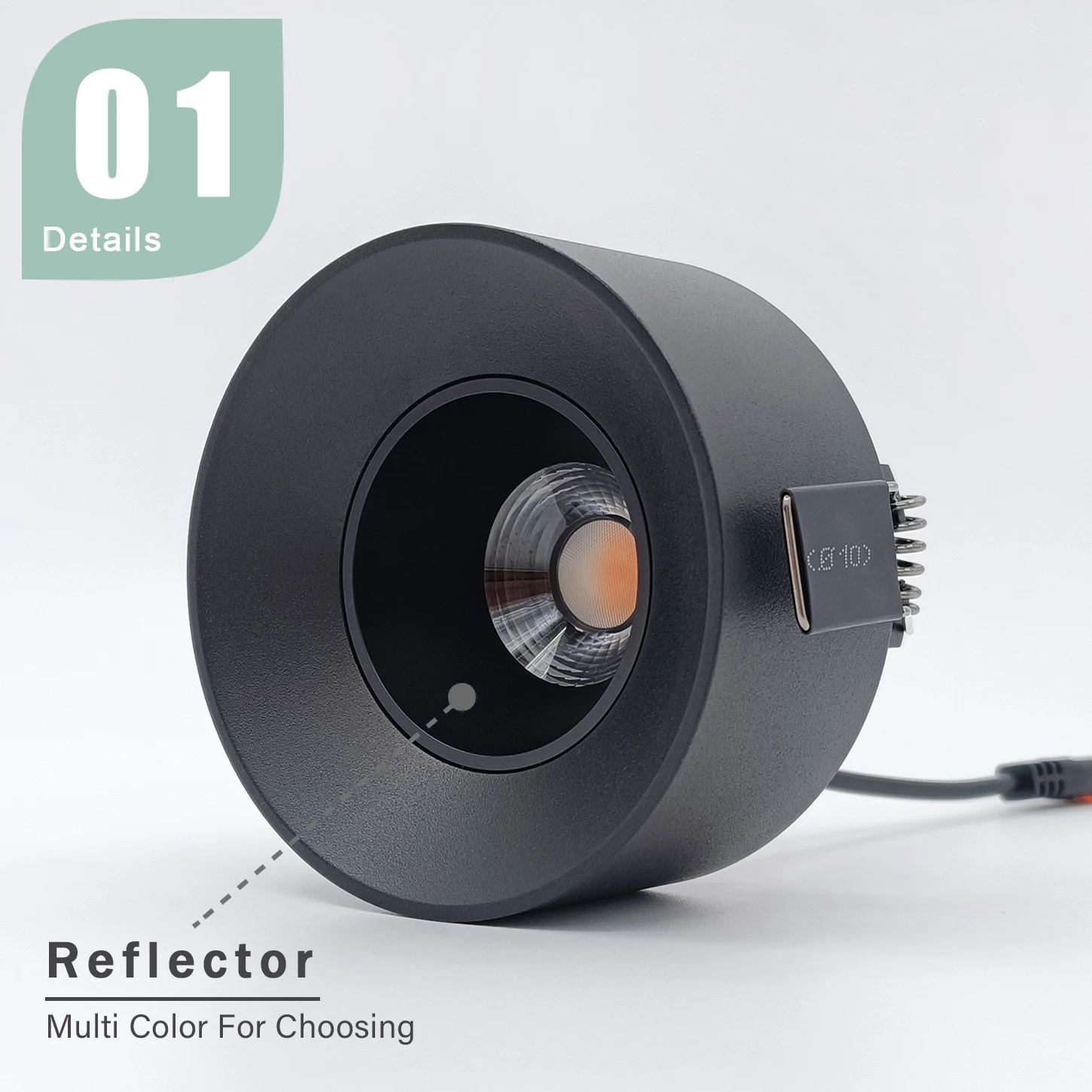 Black Recessed Spotlight Casting 10W Down Light Anti Glare COB Surface ...