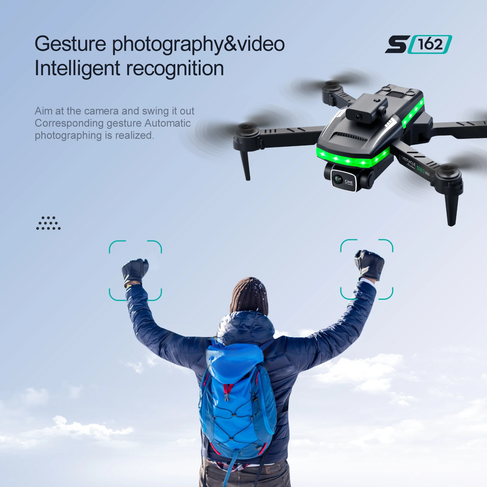 Professional S162 Drone 4k Hd Dual Camera Led Light Wifi Fpv Obstacle Avoidance Headless Mode ...