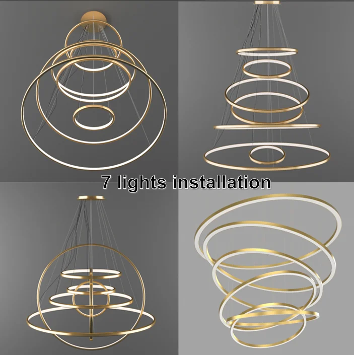 Circular Hanging Pendant Light Modern Chandelier Custom Lighting ...