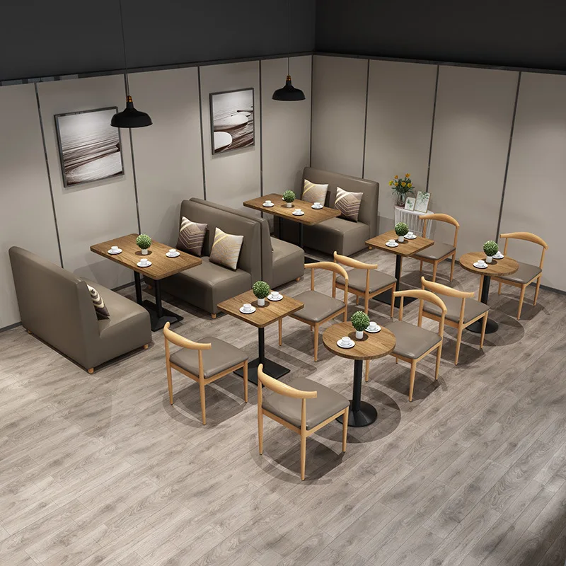 Luxury Customize Fast Food Cafe Canteen High Back Cafe Dining Bench ...