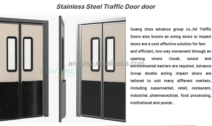 Commercial Kitchen Stainless Steel Glass Swinging Door | Durable ...