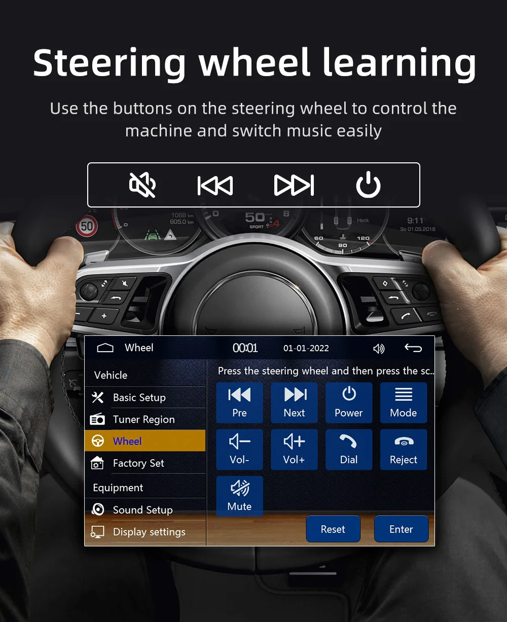 HENMALL 7inch HD Carplay Android Auto Touch Screen - Universal