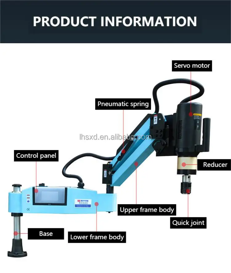 M3-M16 Automatic Tapping Machine Servo Motor Rocker Arm Screw Tapper ...
