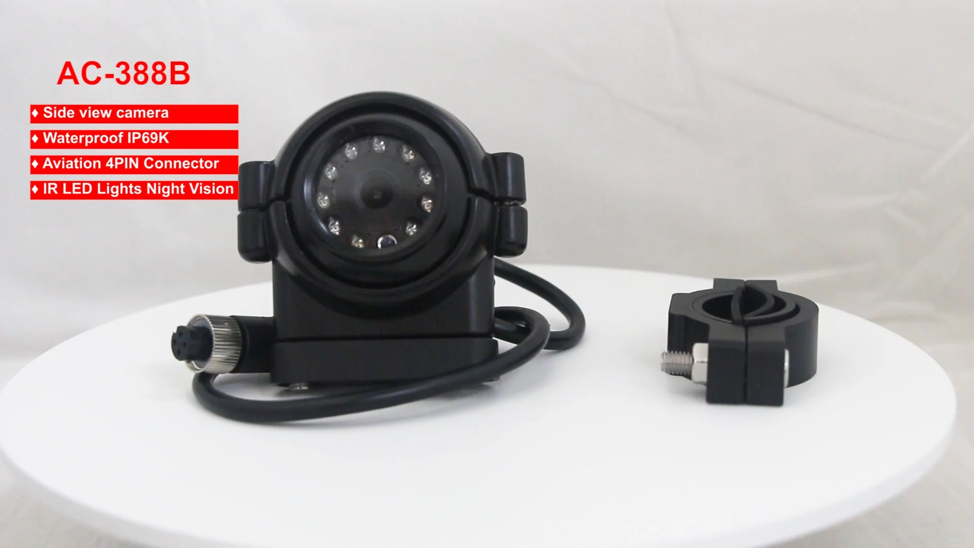 Truck Mirror Arm Side Rear View Blind Spot Monitoring Camera Ip69k Sony ...