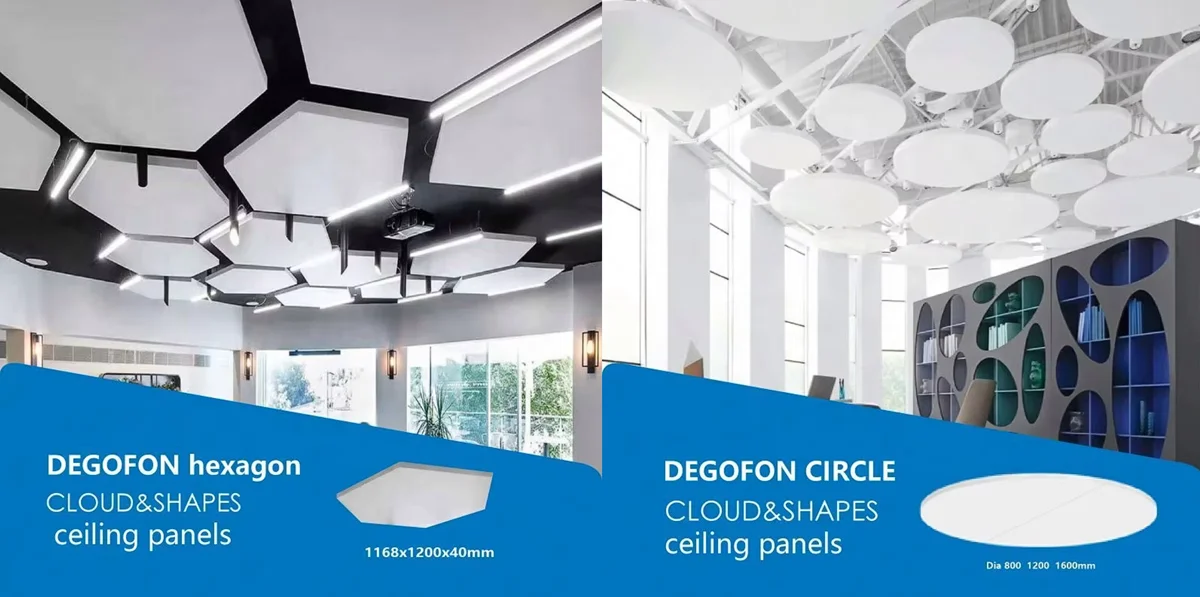 Sound Absorbing Ceiling Finished Rectangular 1200x2400x40mm Light ...