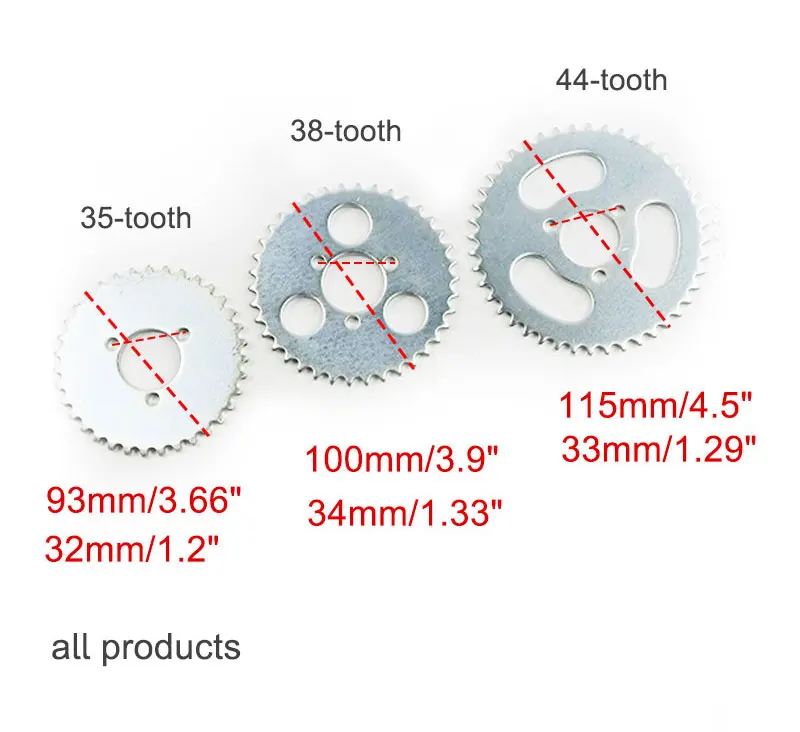 Top Quality Transmission Cnc Gear Front Pinion Chain 3 Hole 35t 38t 44t ...