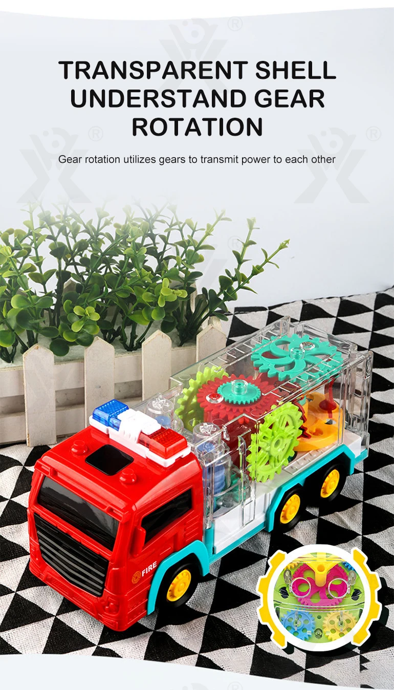 Chengji New Educational Battery Operated Gear Fire Truck Toys