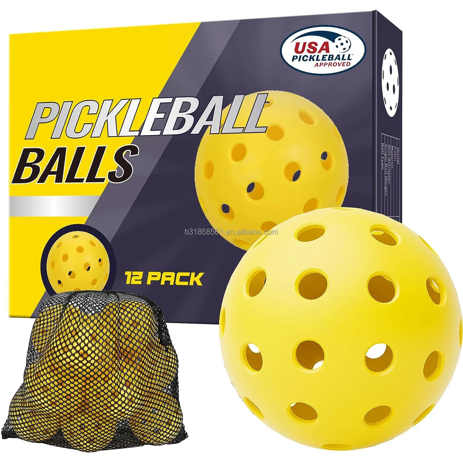 USAPA Approved 40-Hole Custom Color PE Material Pickleballs Indoor ...