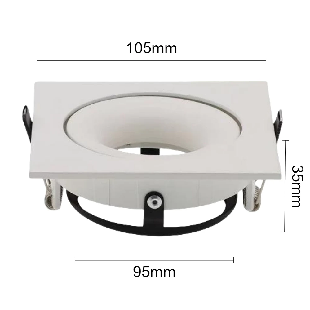 White Black Recessed Ceiling Light Housing GU10 MR16 Bulb Holder Round ...