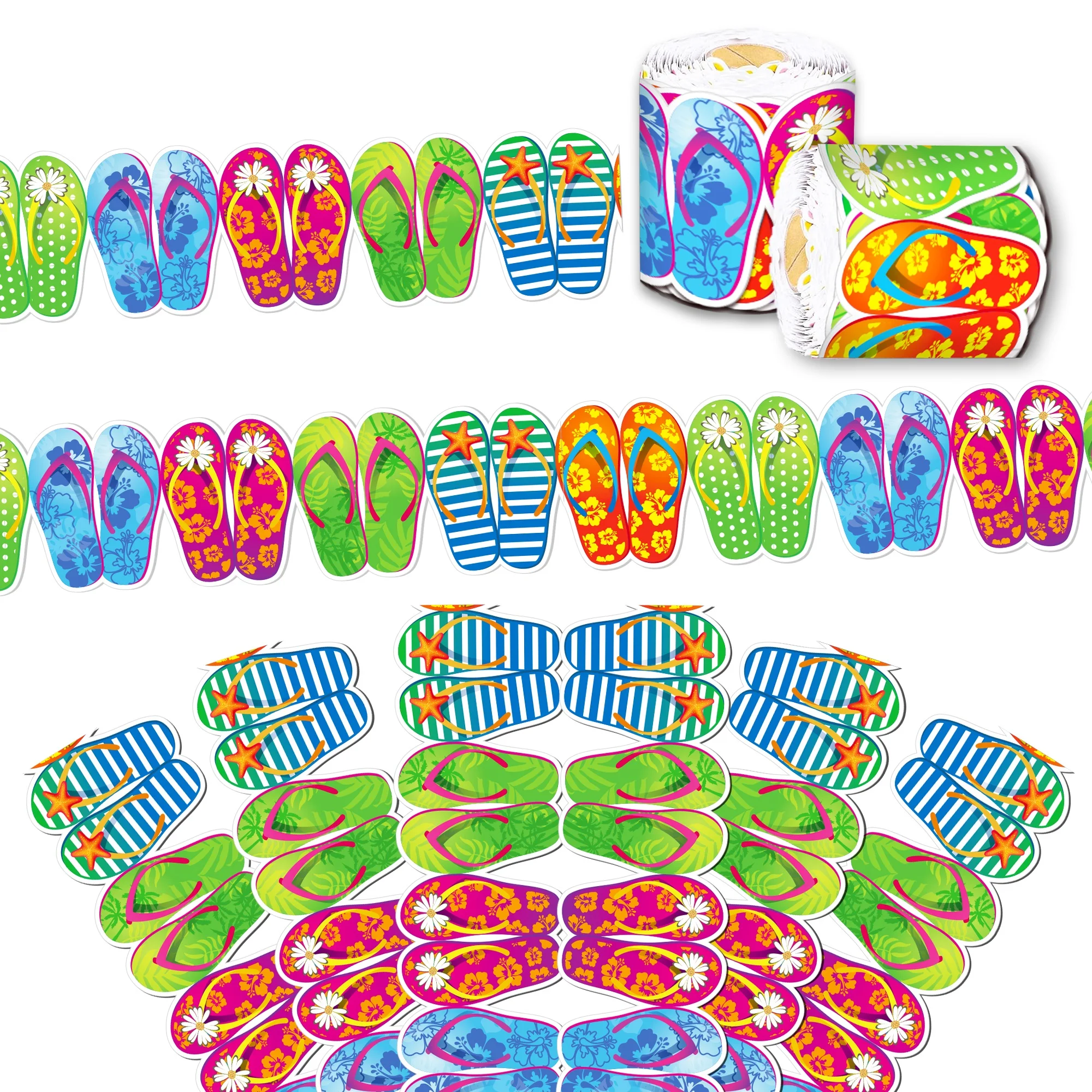 Jt058 Flip Flop Bulletin Board Borders Trim Stickers Roll Self Adhesive ...