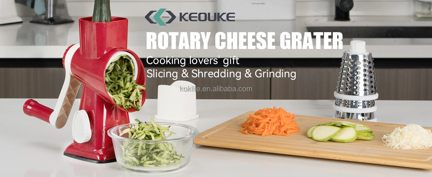OEM Supplier KEOUKE Kitchen Rotary Cheese Grater Cheese Shredder Manual ...