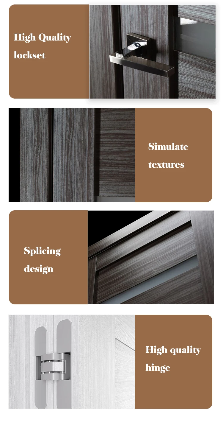 Modern Wood Door with PVC Coating - Waterproof & Stylish