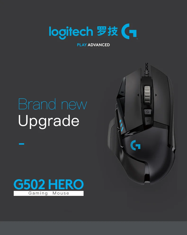New Original Logitech G502 Hero Lightspeed Wireless Gaming Mouse Wired ...