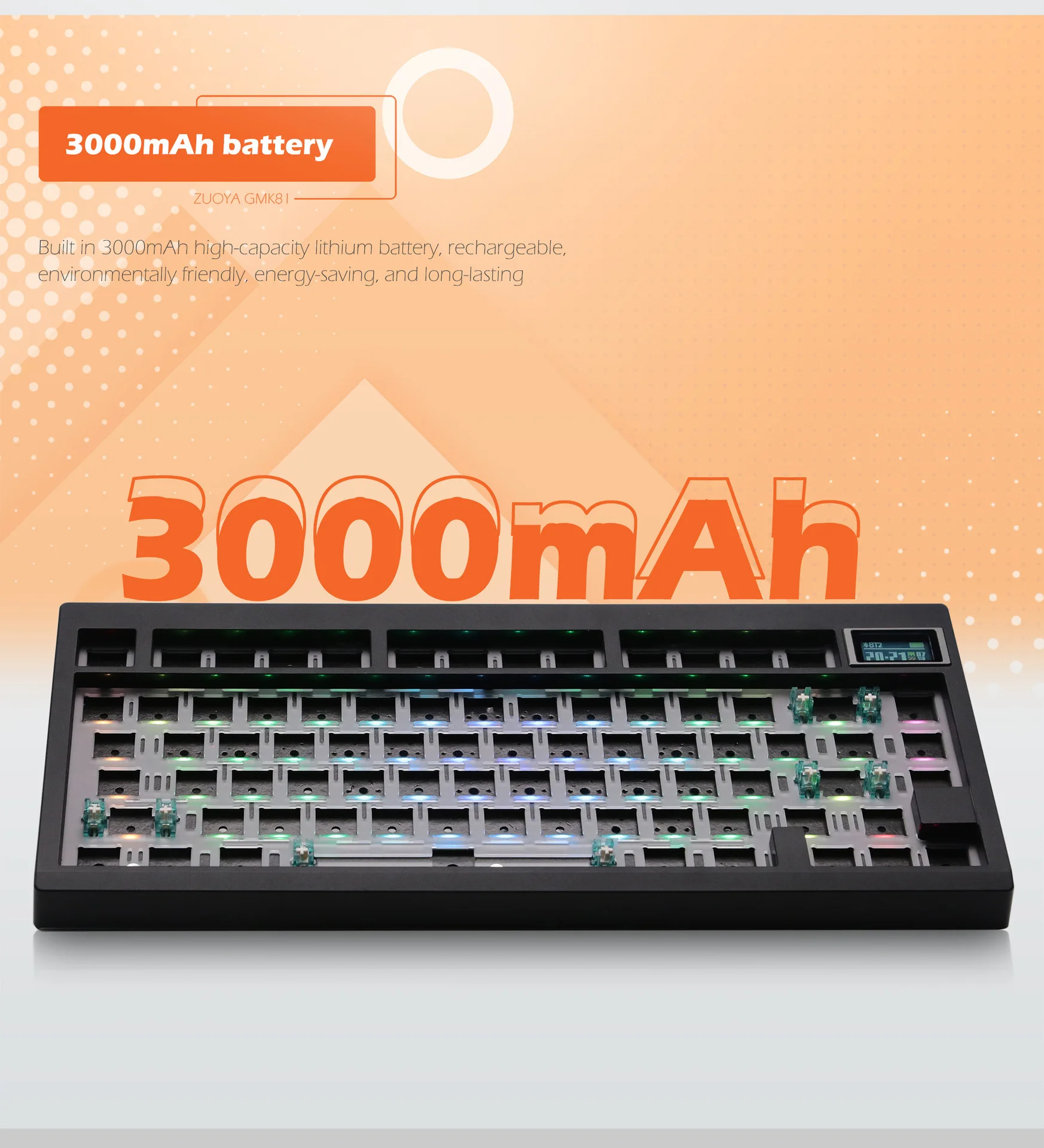 Wireless GMK81 Mechanical Keyboard Kit Tri-Mode RGB Hot Swap 75% Layout ...