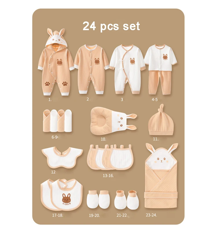 Wholesale 100% Cotton 18 Pieces Sets Of Baby Clothing Sets Gift Box For ...