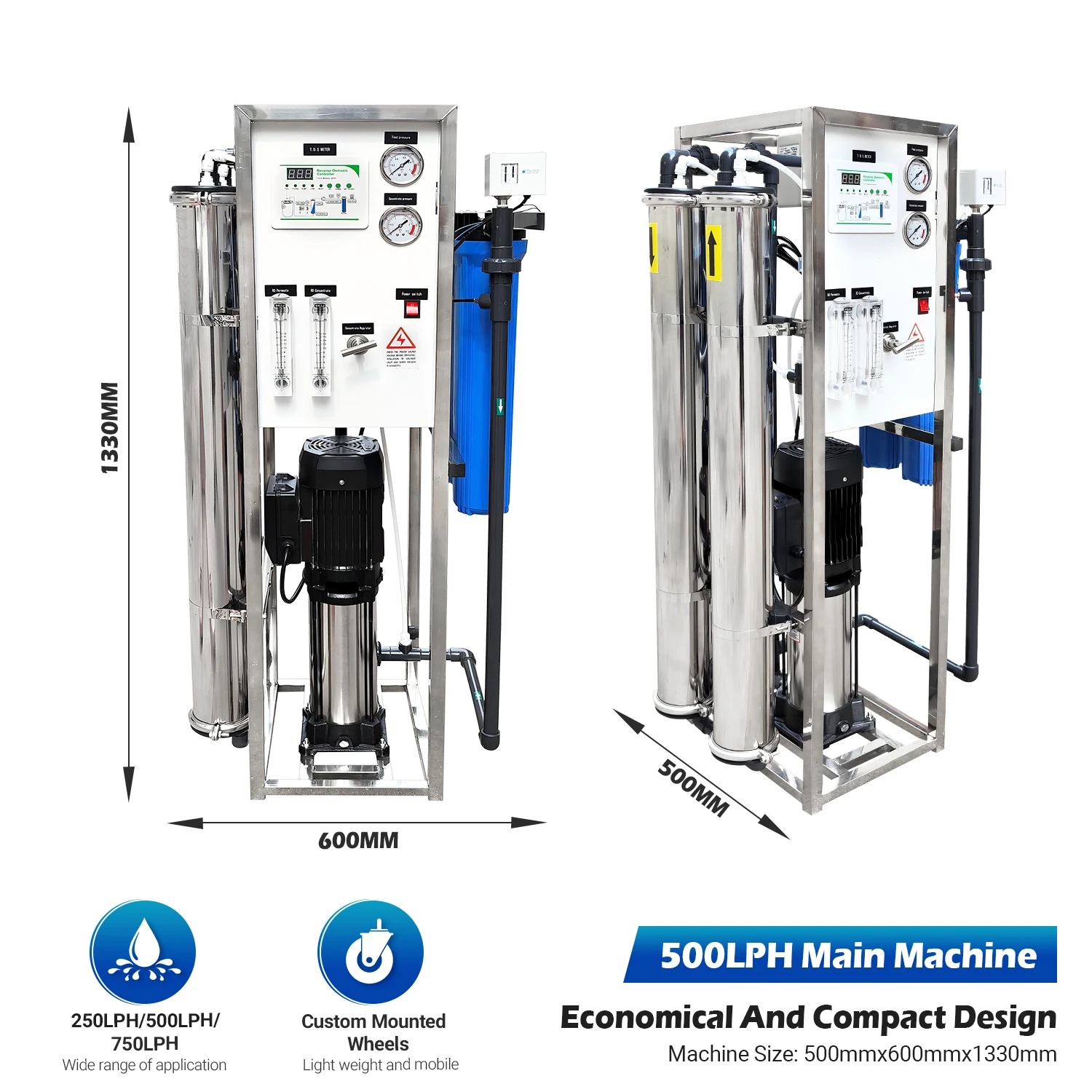 250lph 500lph Ro System Filtration Plant Water Purification