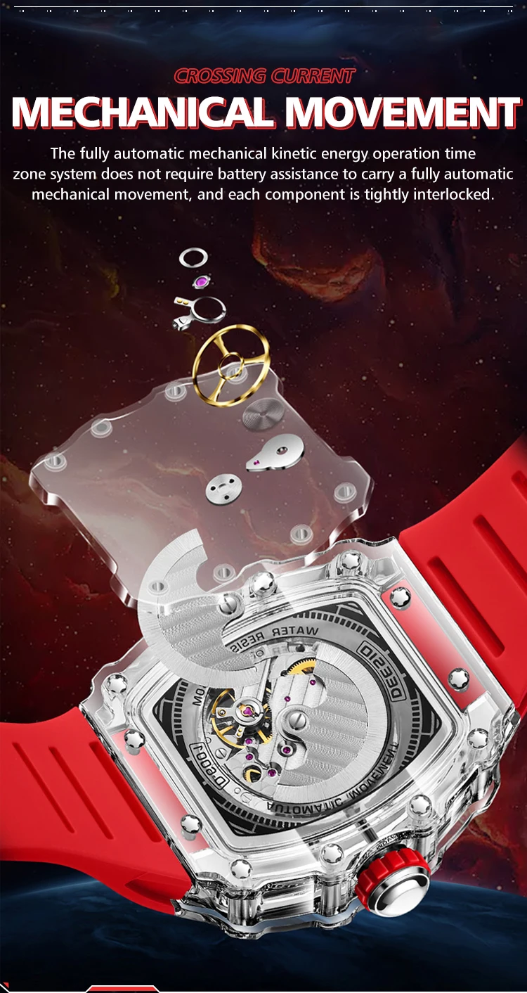 Custom Logo Original Mechanical Movement Super Luminous Pointers Mens ...