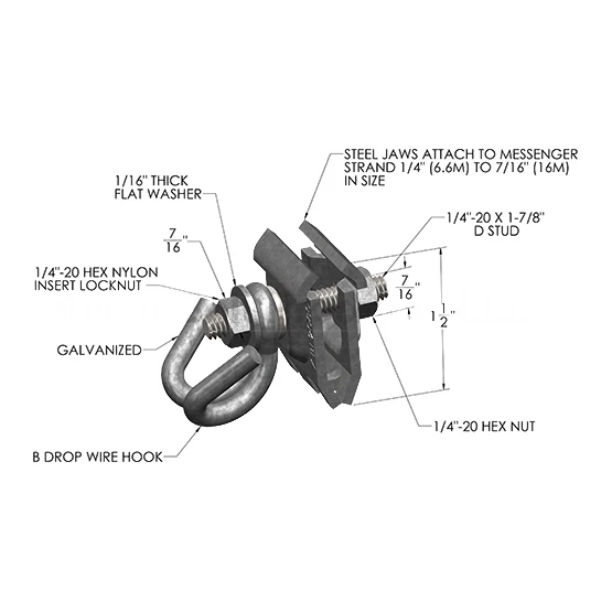 Galvanized Steel Mid-span Drop Wire Span Clamp - Buy Drop Cable Wire ...