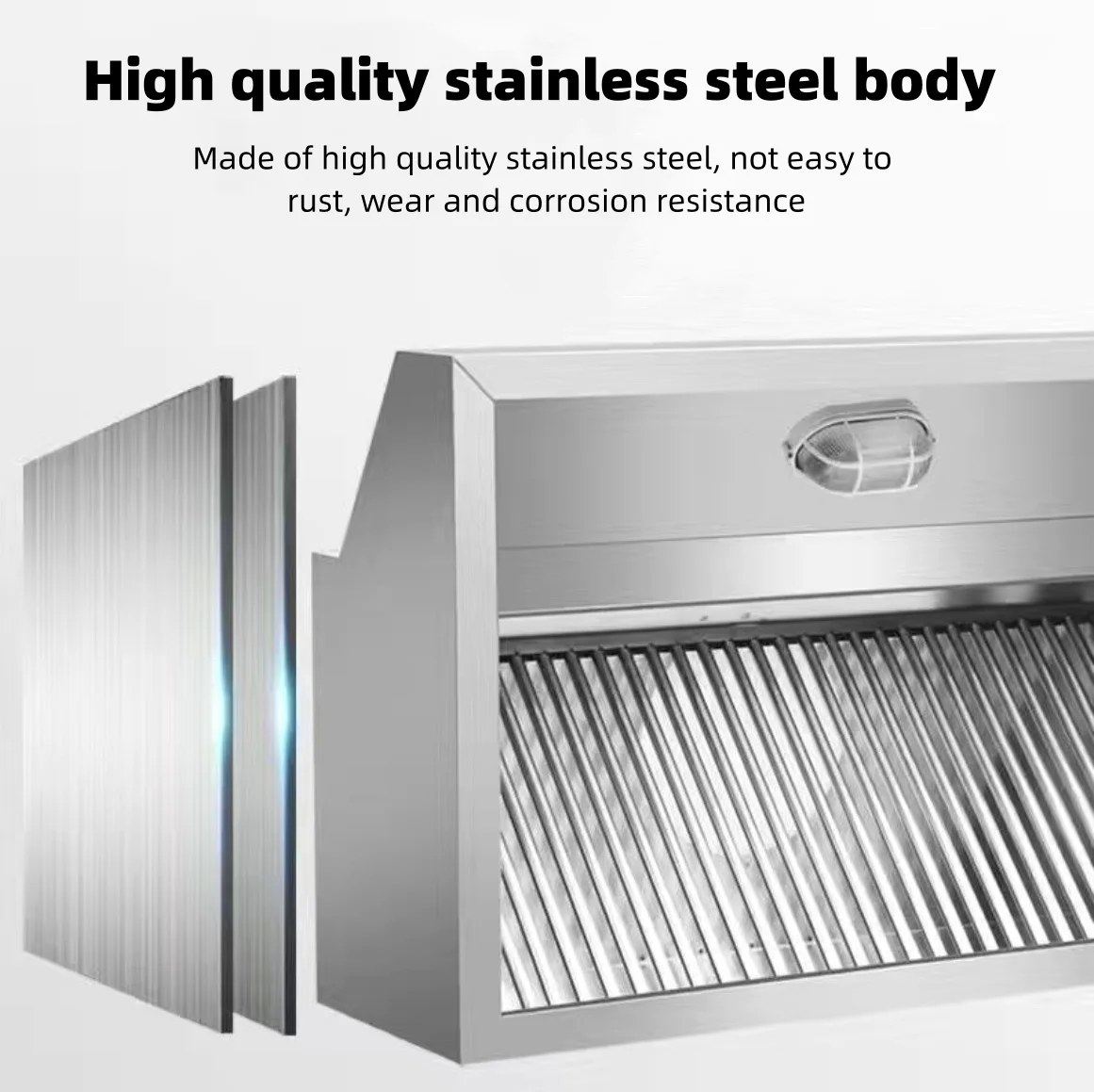 Customizable Stainless Steel Range Hood for Commercial Kitchens