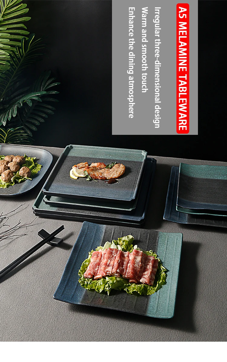 Stock Dinnerware Matte Black Wholesale Restaurant Melamine Food Serving ...