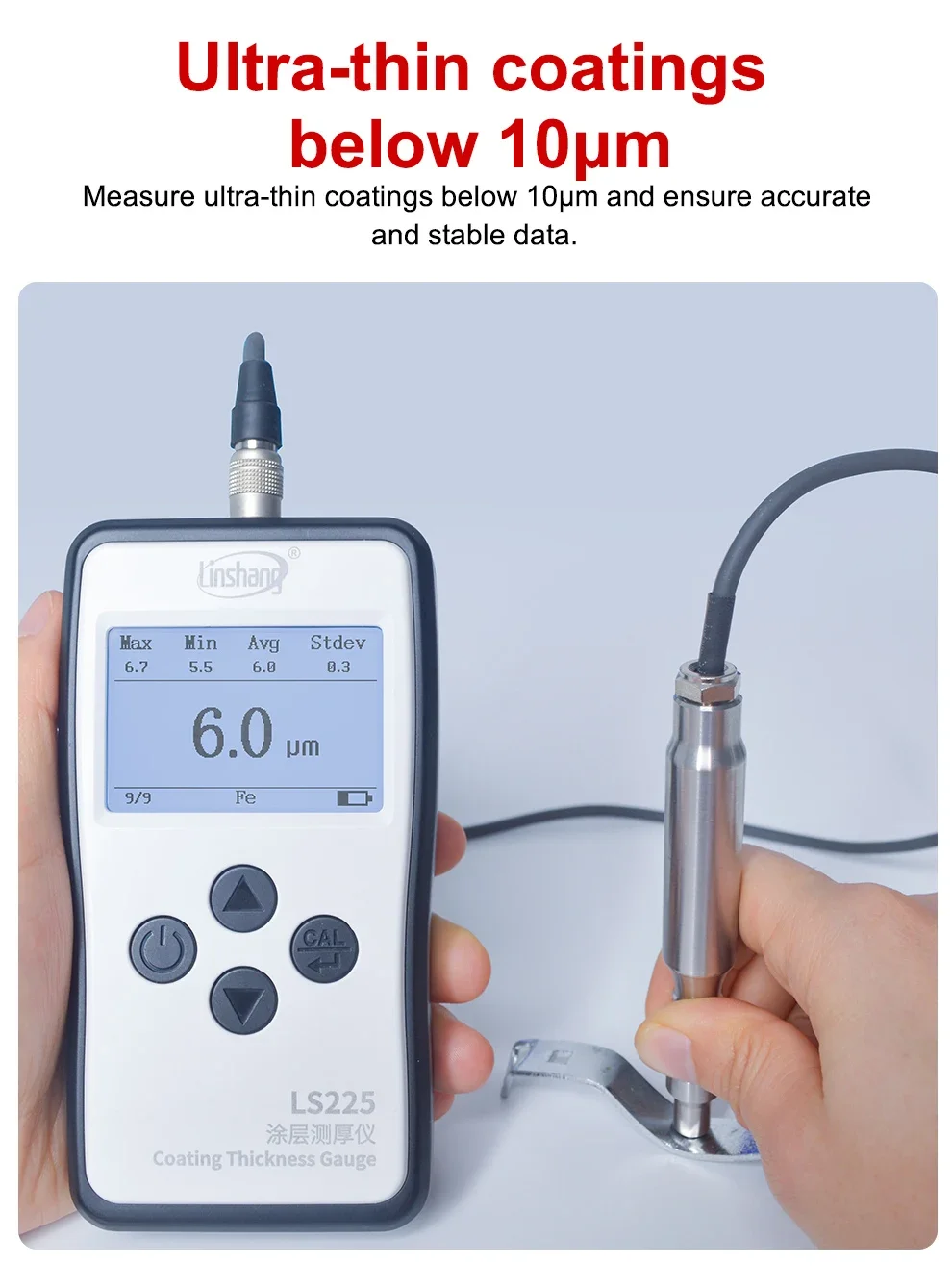 LS225 Measurement Below 10micro Iron Spray Magnetic Coating Thickness ...