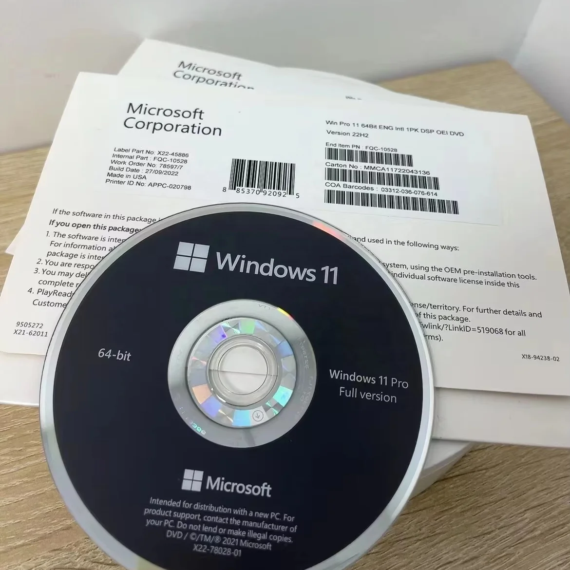 Windows 11 Pro DVD Pack - Global Online Activation