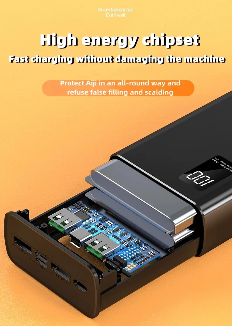 65W Super Fast Charge Power Bank - 50000mah Portable Battery