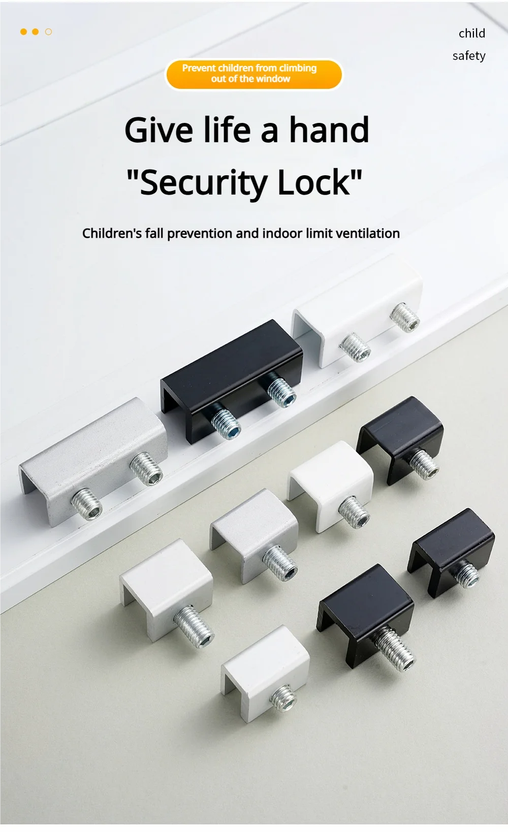 Stainless Steel Safety Window Lock Stopper for Sliding Windows with Key ...