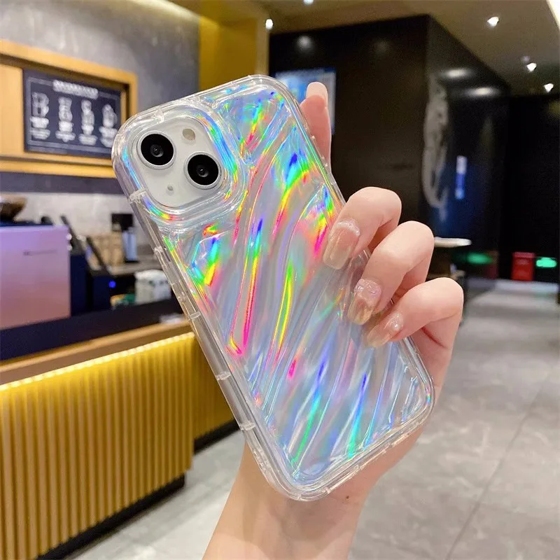 Luxury Laser Aurora Water Ripple Soft Tpu Transparent Cell Phone Case ...